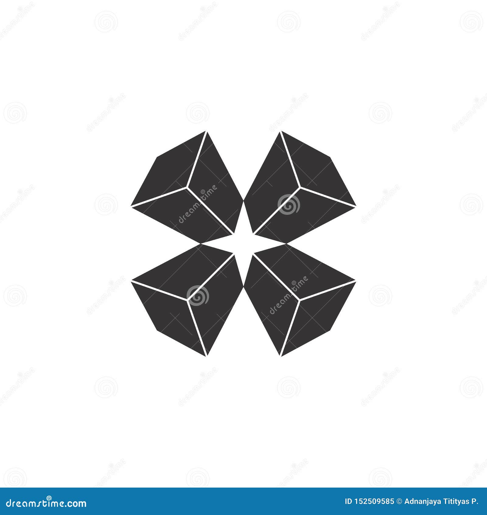 Box Square Geometric Symbol Logo Vector Stock Vector - Illustration of ...