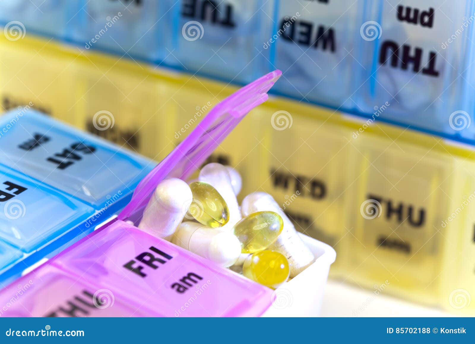 Box for Storage of Drugs, with Inscriptions on Days of the Week Stock ...