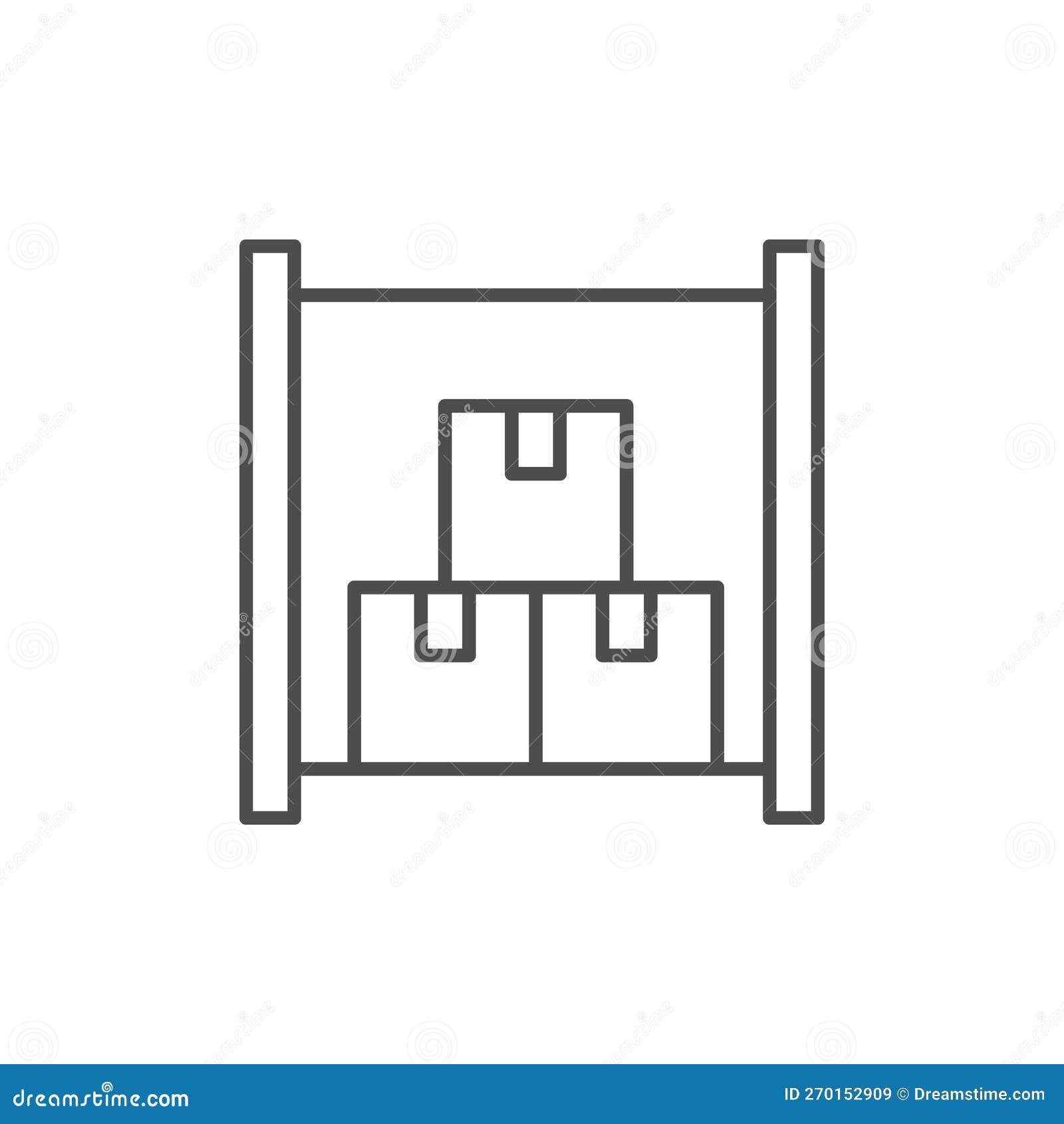 Box Storage Line Outline Icon Stock Vector - Illustration of pack ...