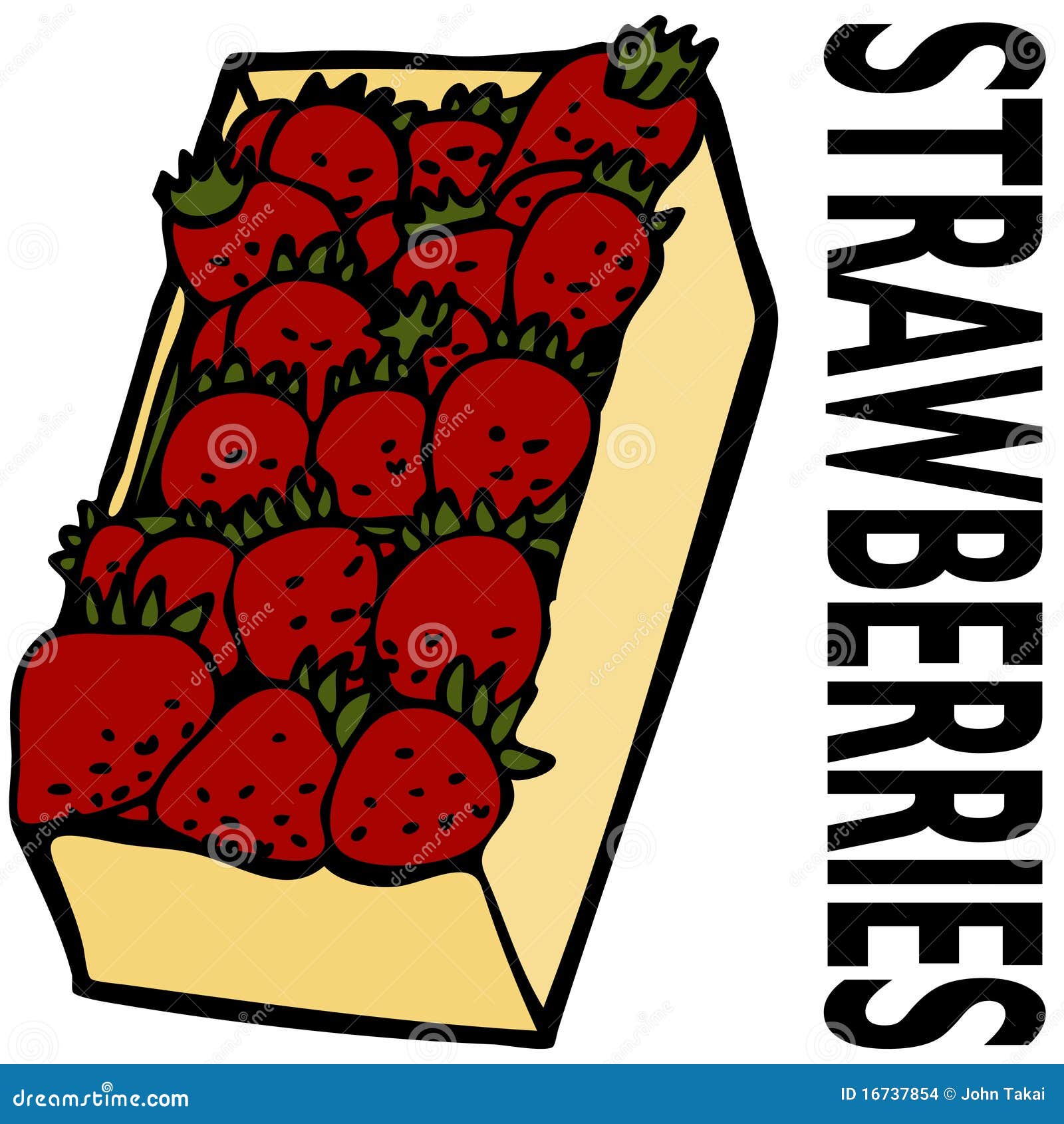 Box Strawberries stock vector. Illustration of sketch - 16737854