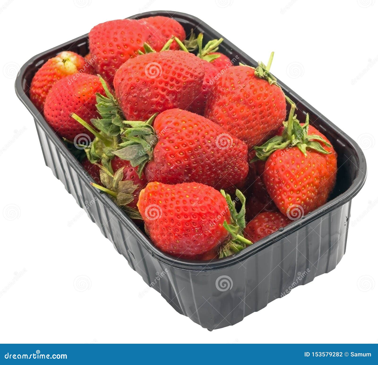 Box of Strawberries Isolated Over White Stock Photo - Image of crate ...