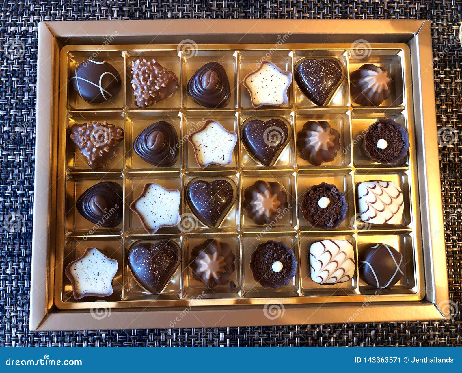 Close-up on Chocolates in a Box Stock Image - Image of dessert, present ...