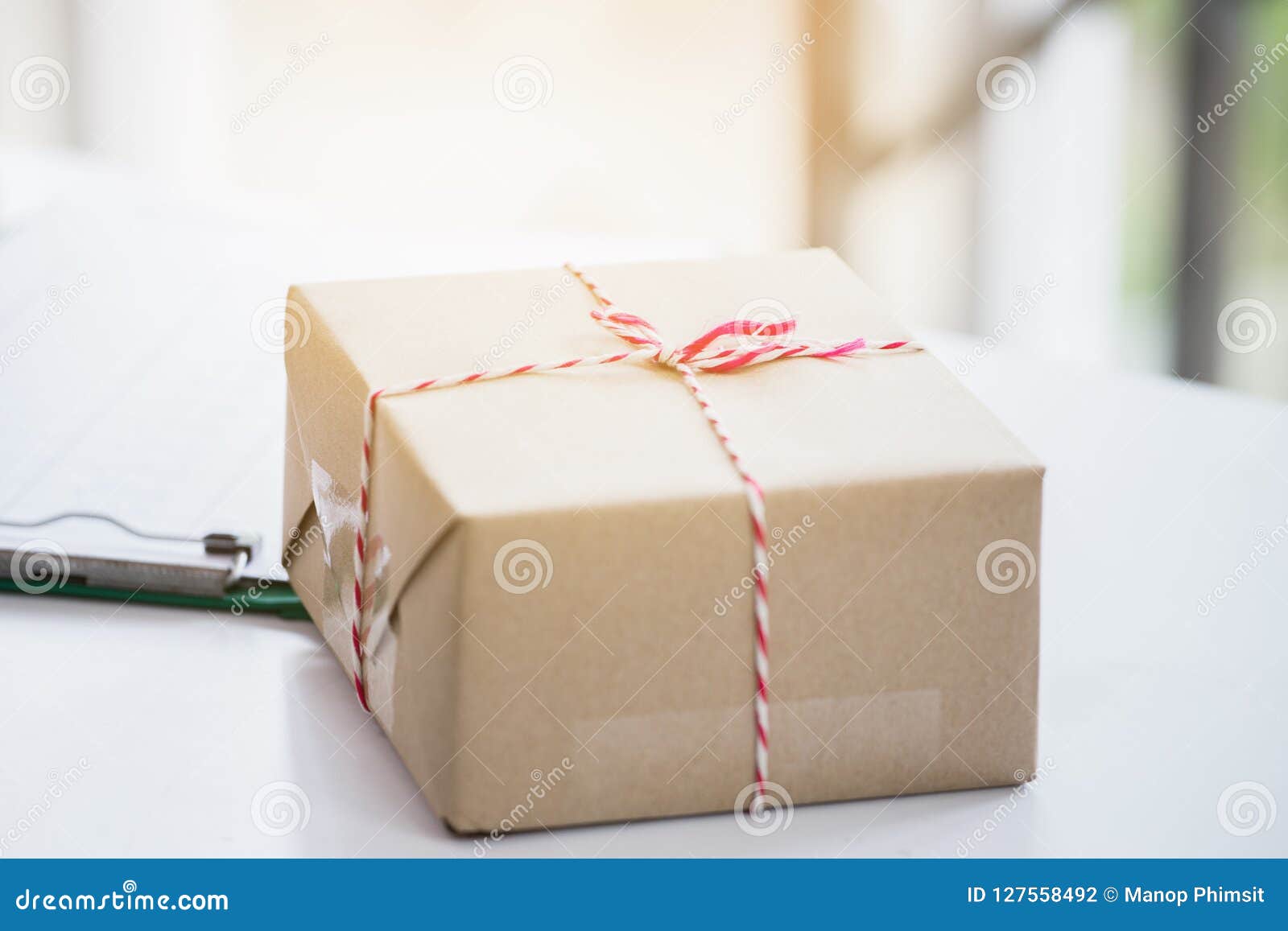 A Box on the table stock photo. Image of card, gift - 127558492