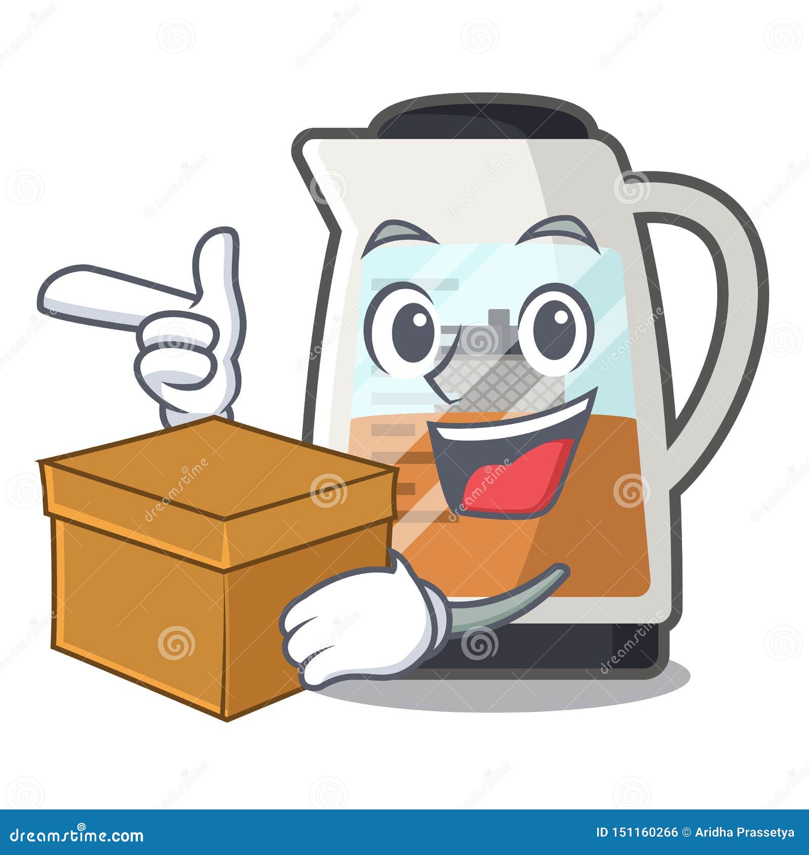With Box Tea Maker in the Cartoon Shape Stock Vector - Illustration of ...