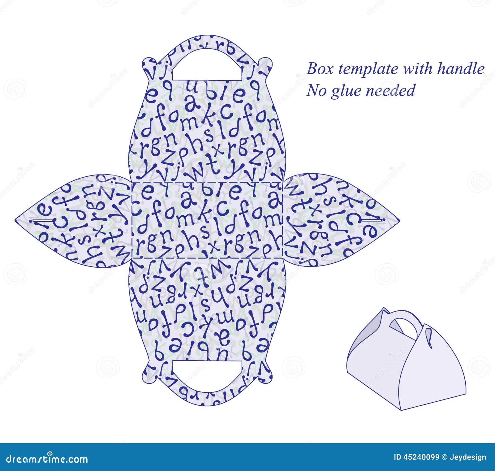 Box Template with Alphabet Pattern Stock Vector - Illustration of ...