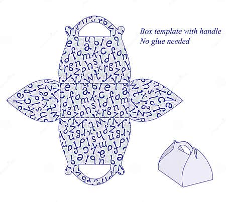 Box Template with Alphabet Pattern Stock Vector - Illustration of ...