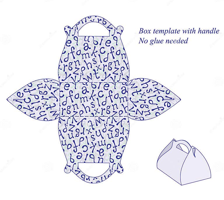 Box Template with Alphabet Pattern Stock Vector - Illustration of ...