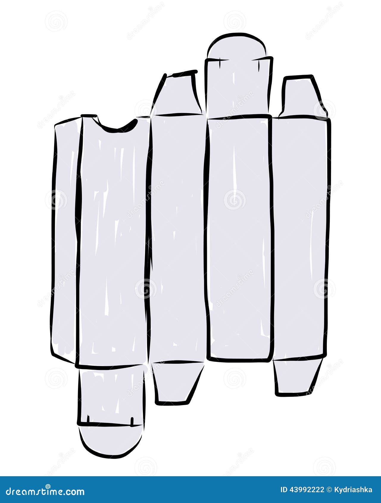 Box Template Sketch for Your Design Stock Vector - Illustration of gift ...