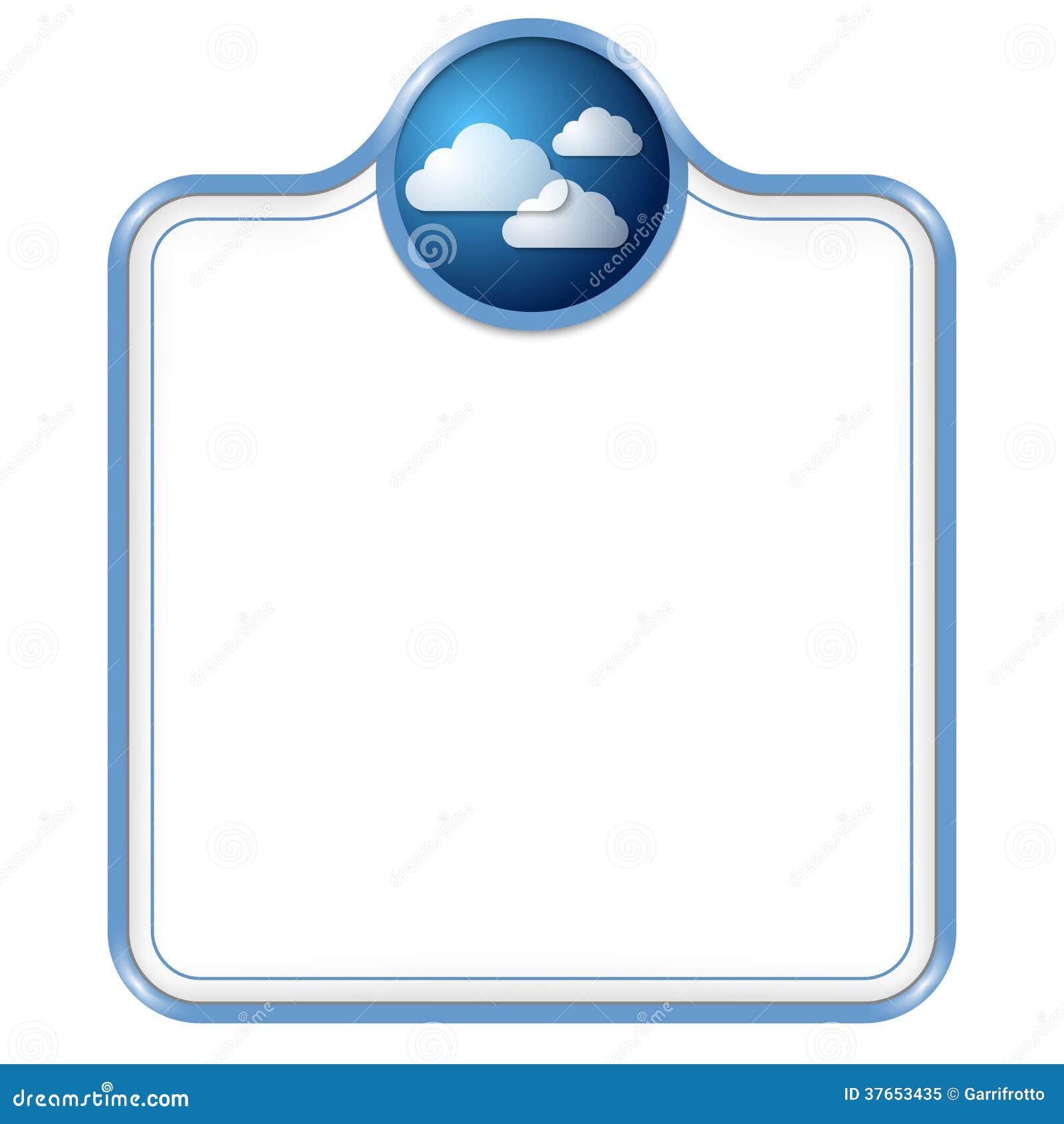 Box for text with cloud stock vector. Illustration of modern - 37653435