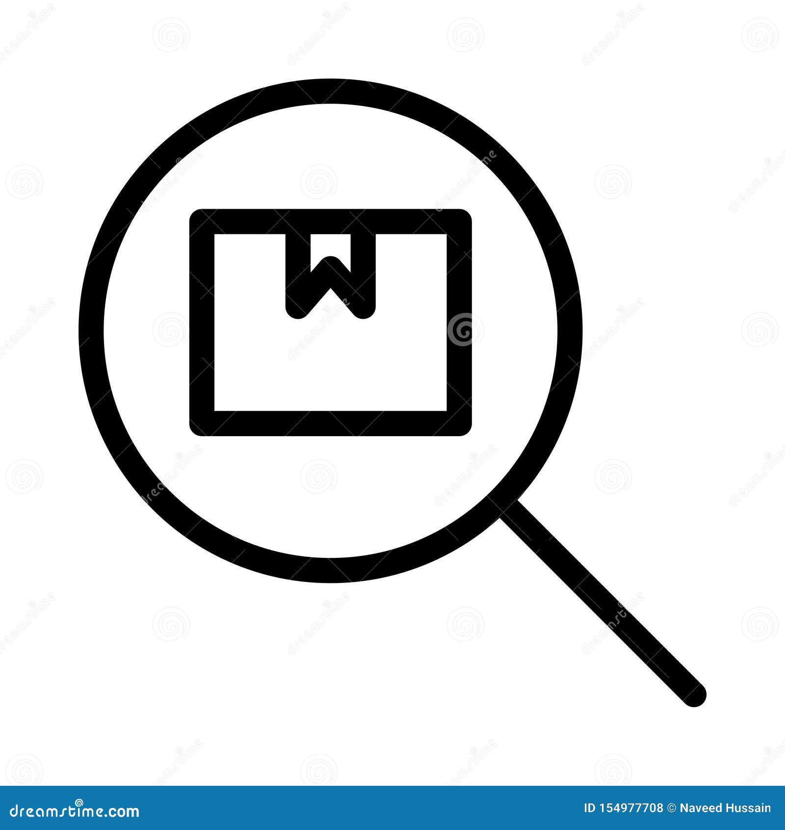 Box thin line icon stock vector. Illustration of magnifier - 154977708