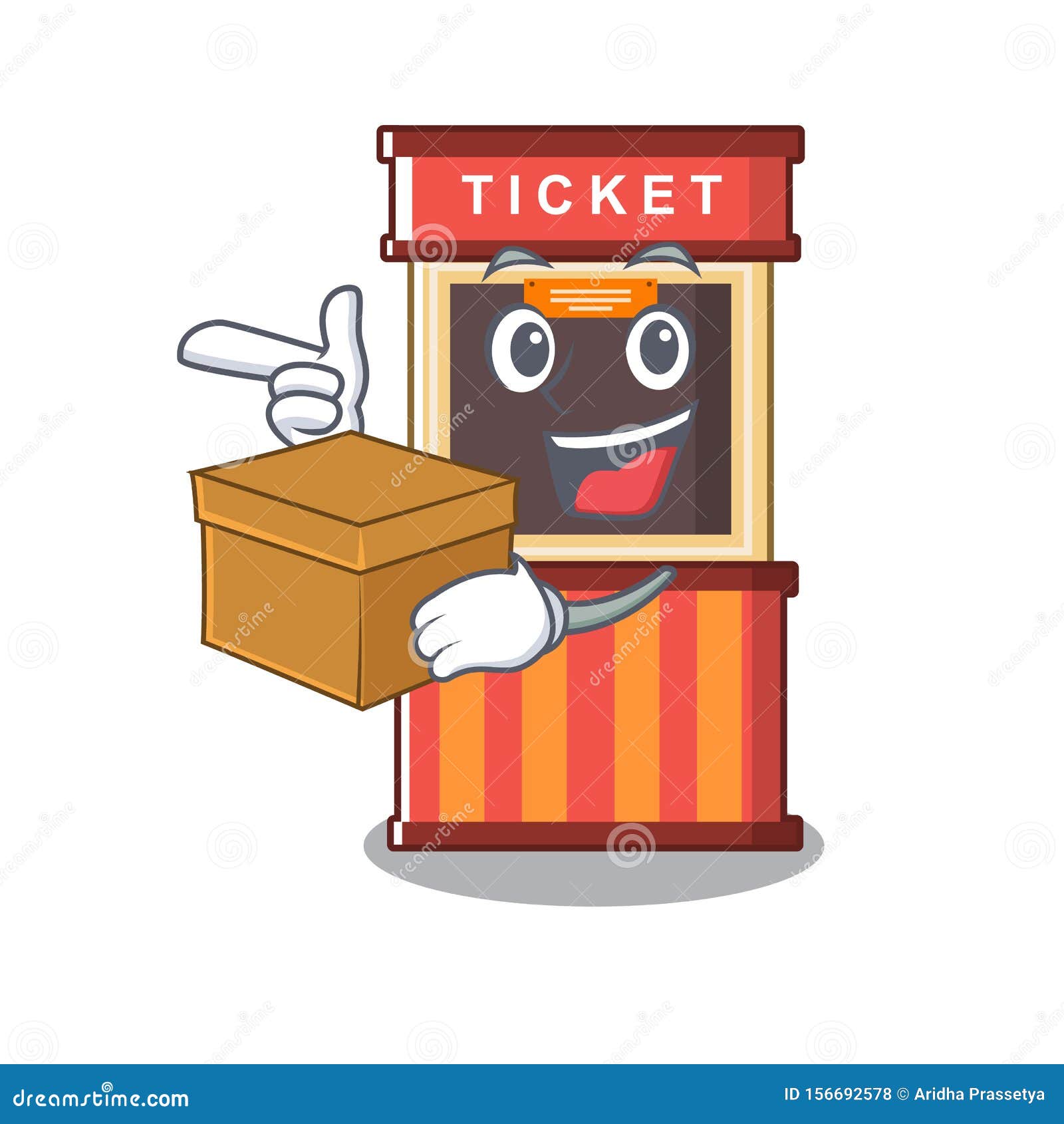 With Box Ticket Booth in the Cartoon Shape Stock Vector - Illustration ...