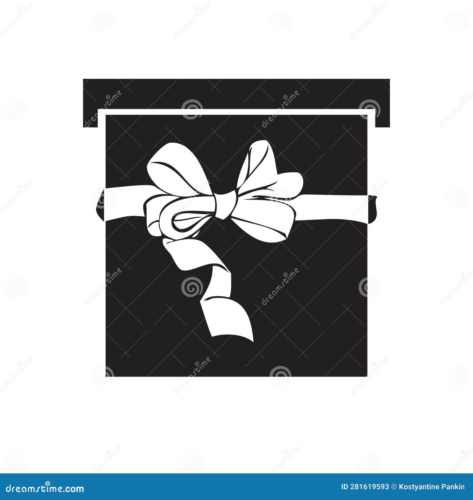 Box tied with ribbon stock vector. Illustration of clearance - 281619593