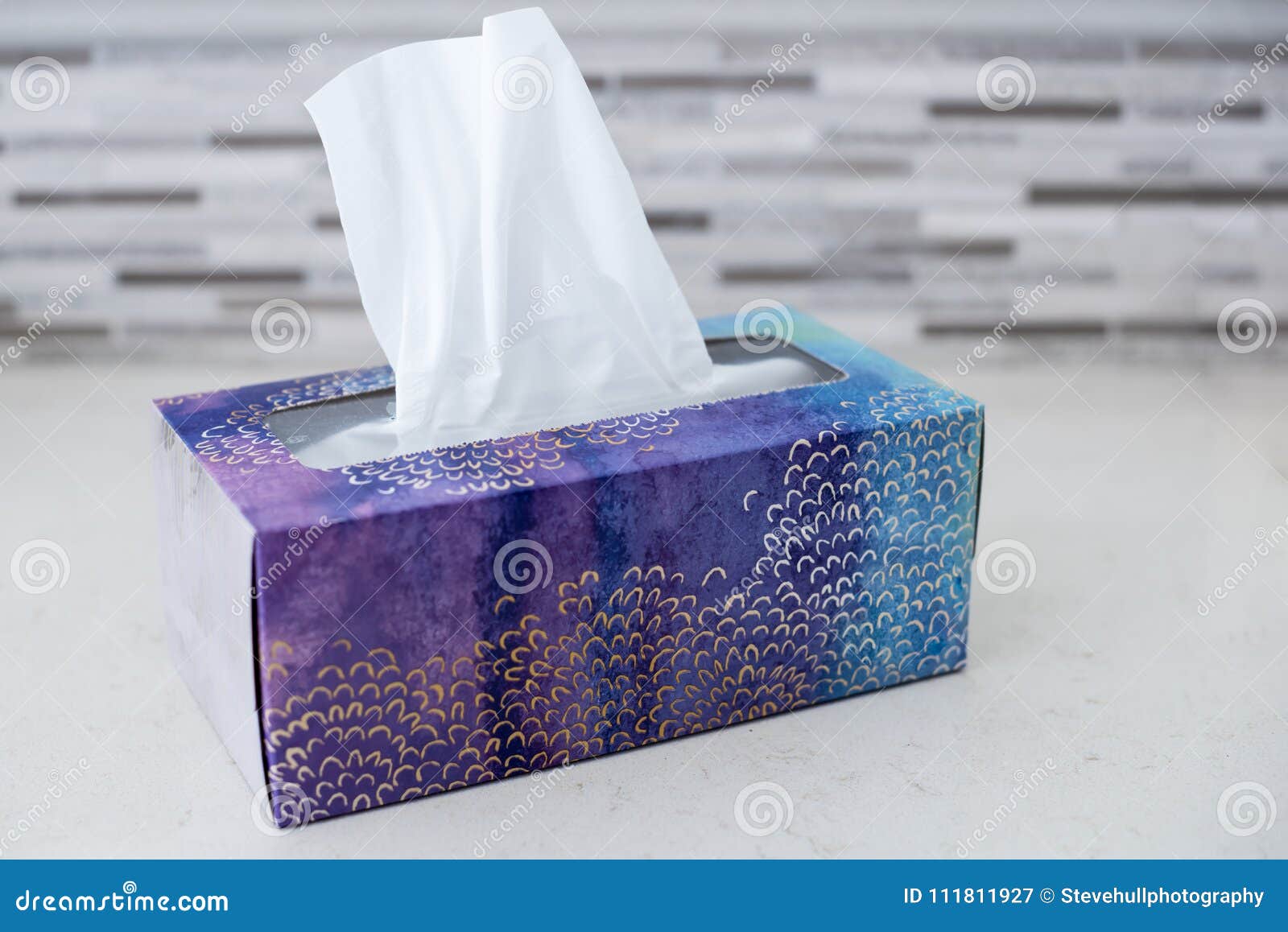 Box of Tissues on Bathroom Counter Stock Image - Image of tile, paper ...