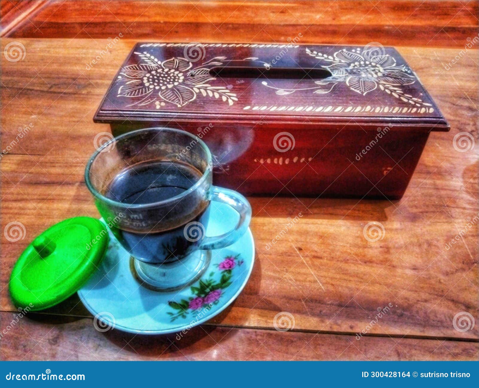 A Box Tissues and a Cup Coffee Stock Photo - Image of brown, paper ...