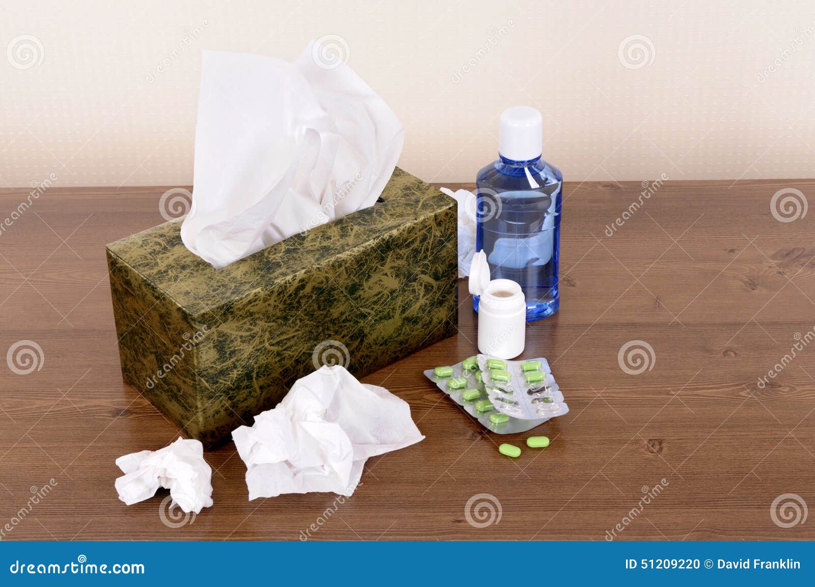 Tissue Box with Medicine, Winter Cold and Flu Healthcare Concept Stock ...