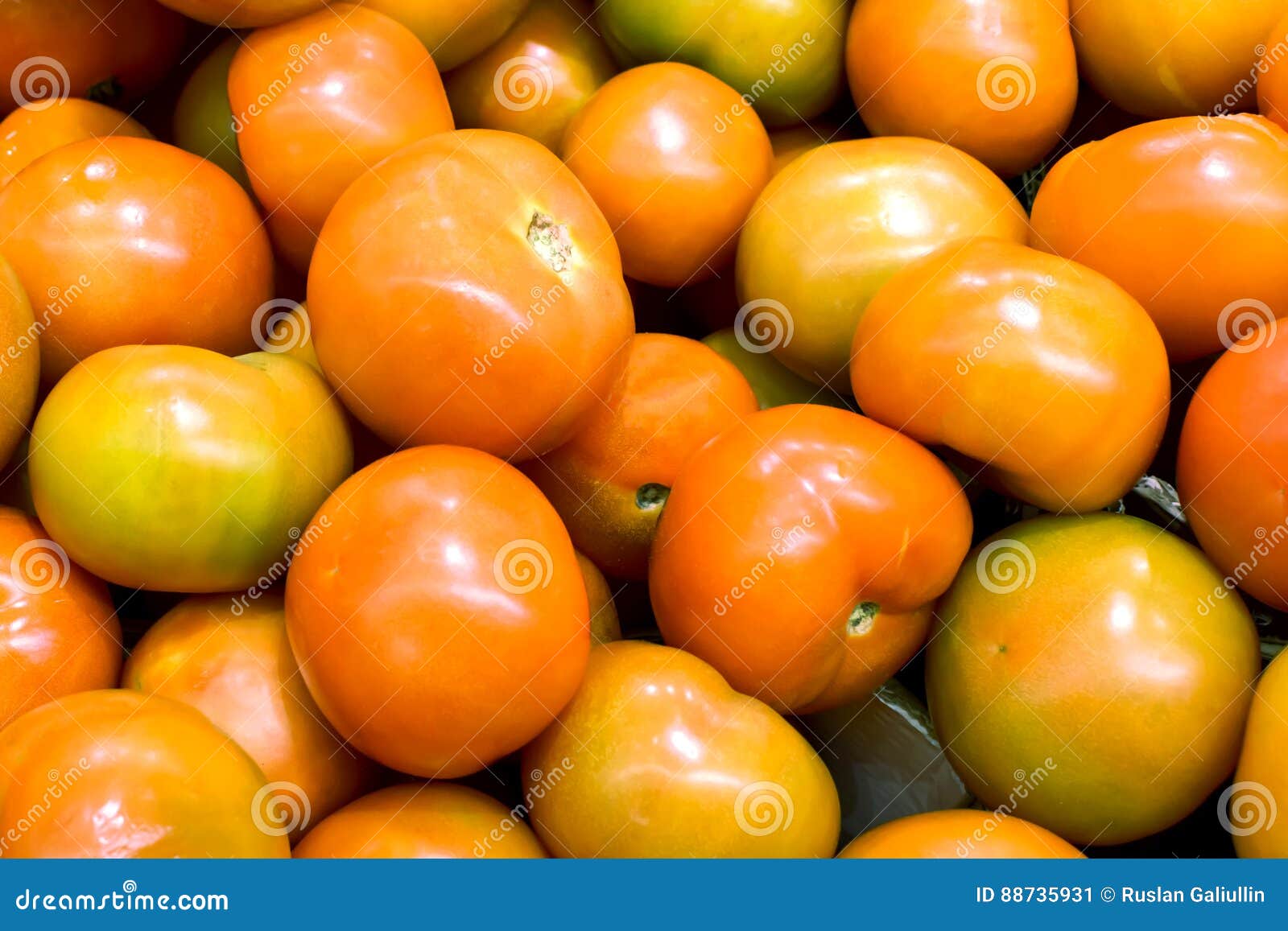 Box of Tomatoes on the Counter in the Supermarket. Stock Image - Image ...