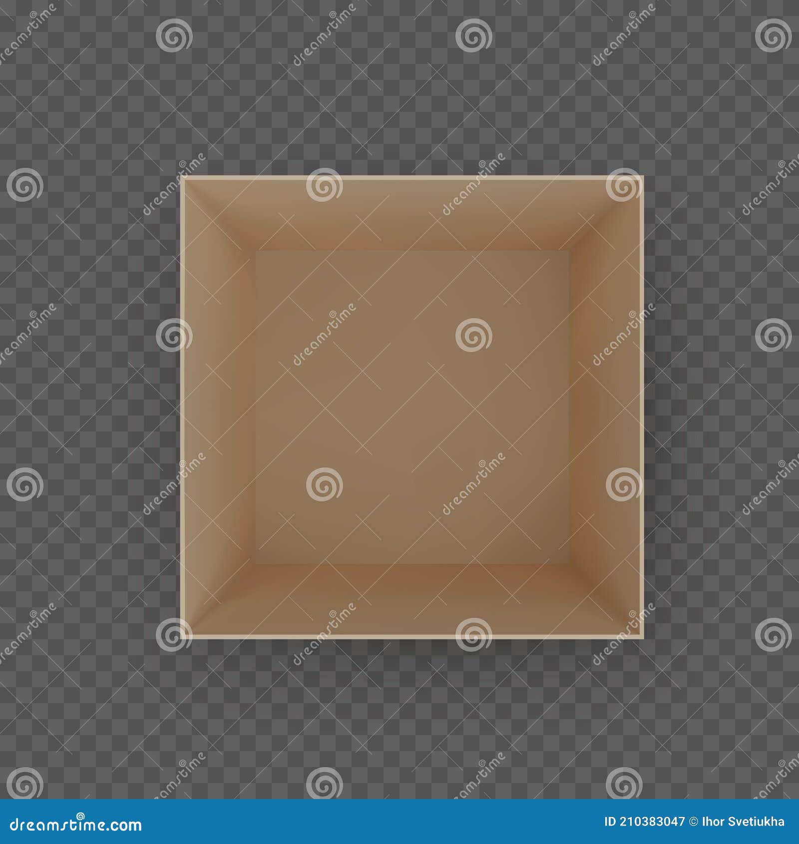 Box Top View. Brown Empty Open Cardboard Container Stock Vector ...
