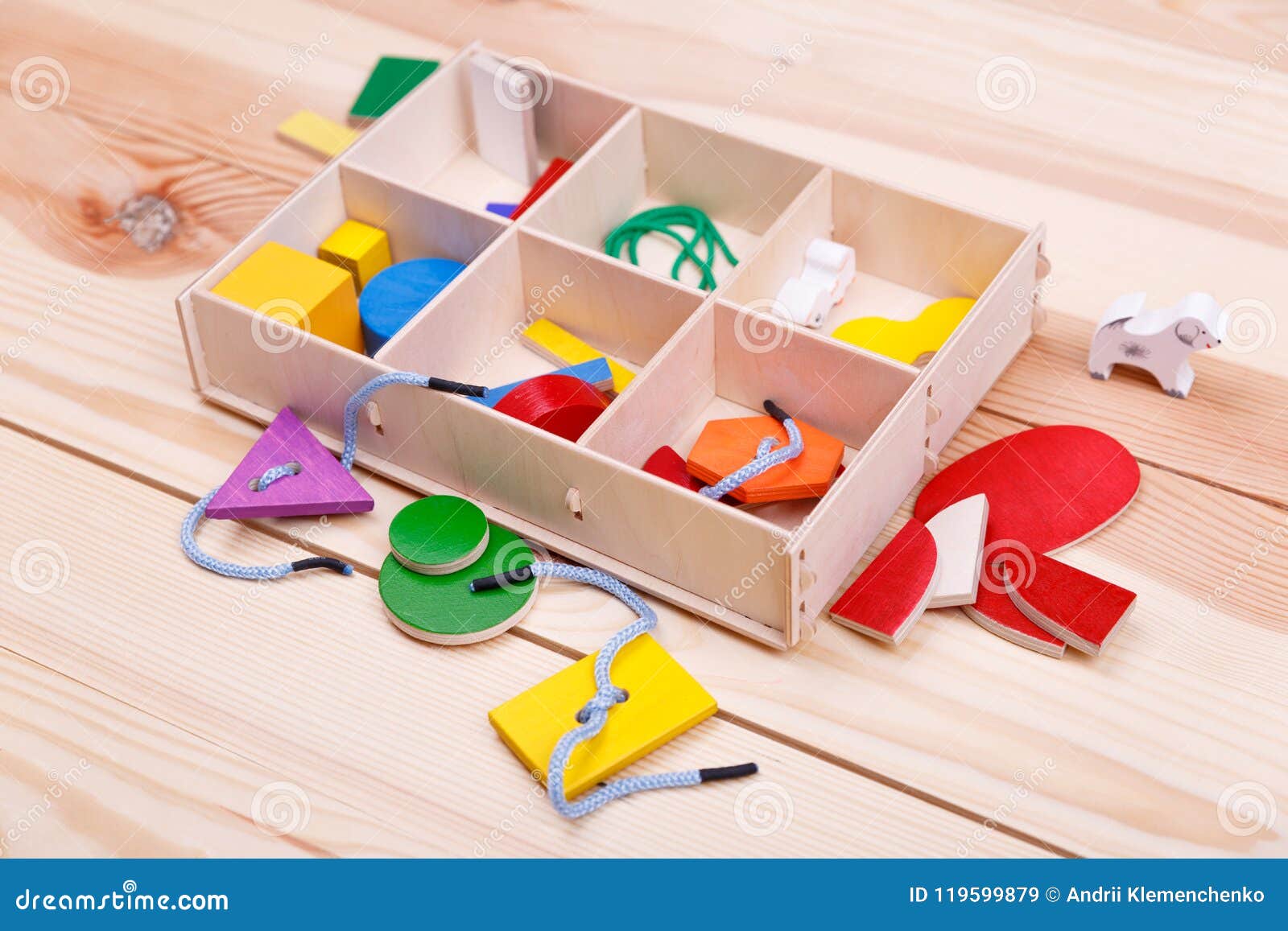 A box with toys elements stock image. Image of children - 119599879