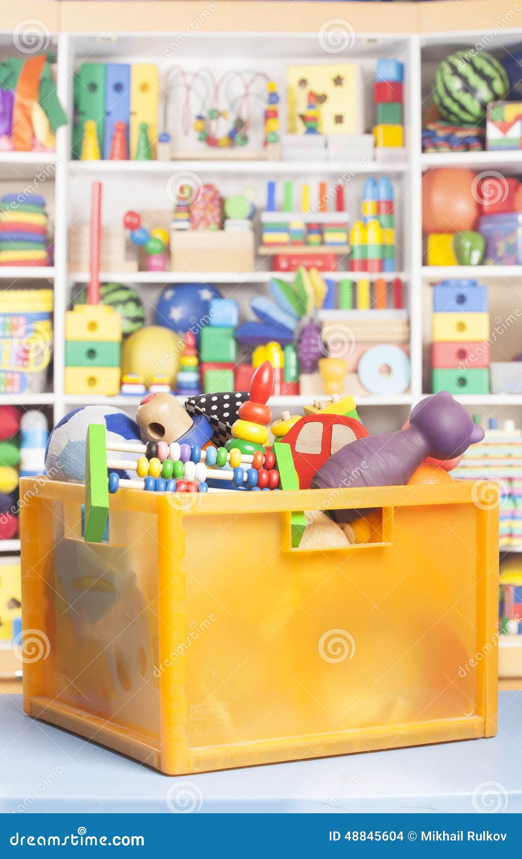 Box with toys stock photo. Image of child, selective - 48845604