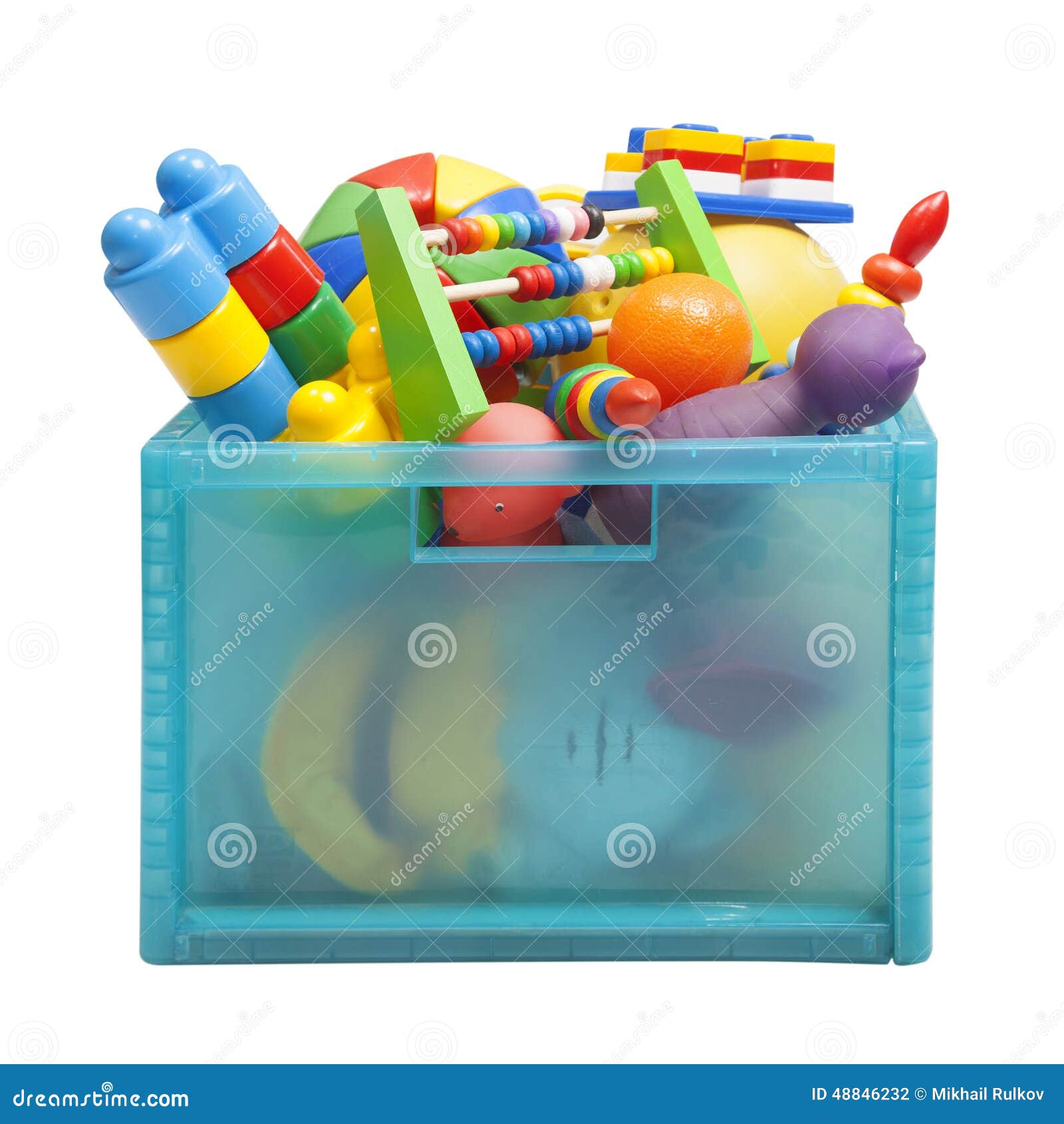 Box with toys stock photo. Image of selective, object - 48846232