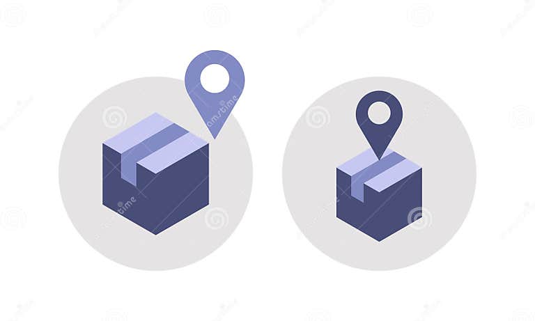 Box Tracking Map Icon, Location Pin, Logotype Web Website App Button ...