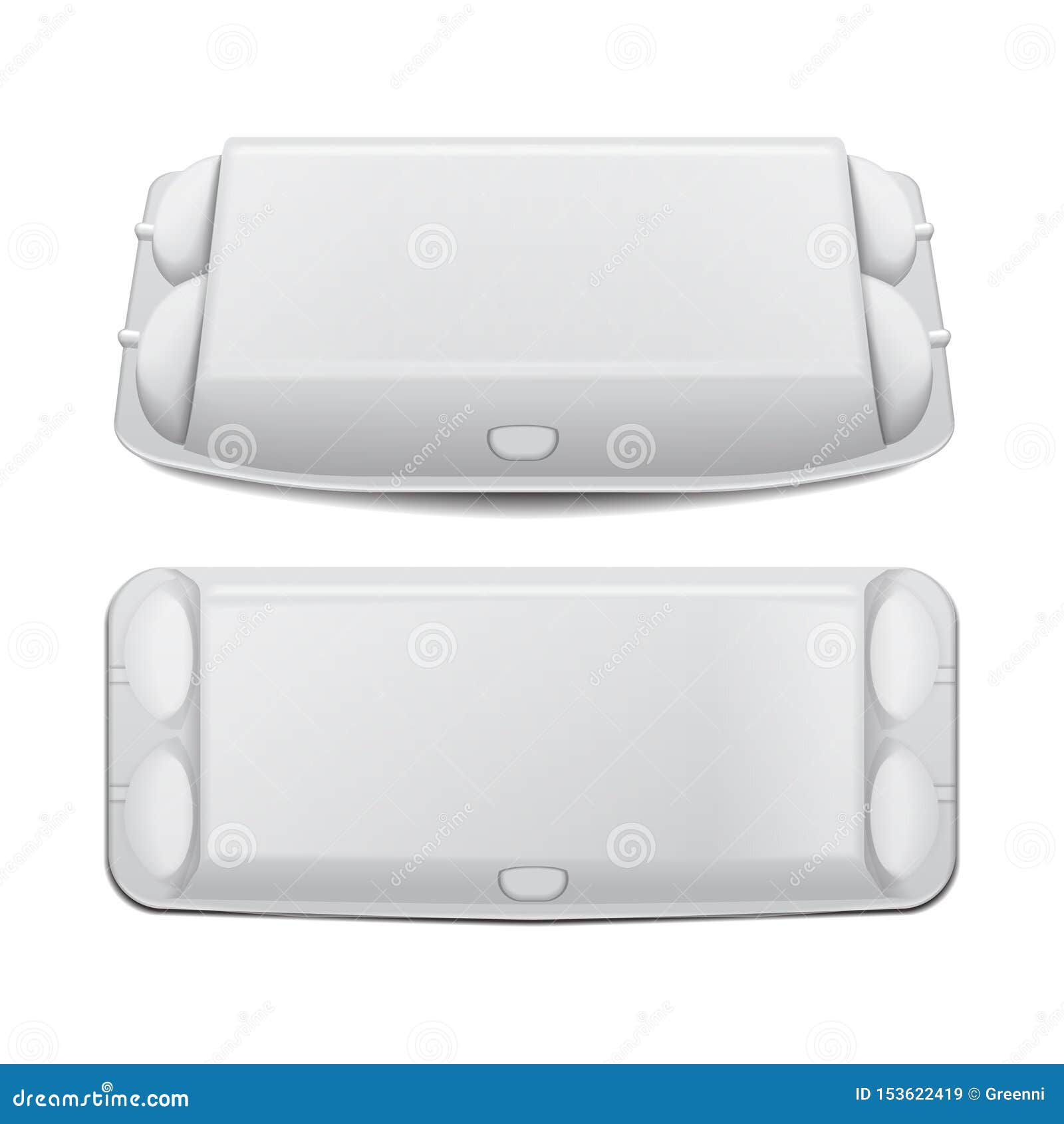 Box Tray for Eggs Mock Up Vector Template, White Empty Clamshell ...