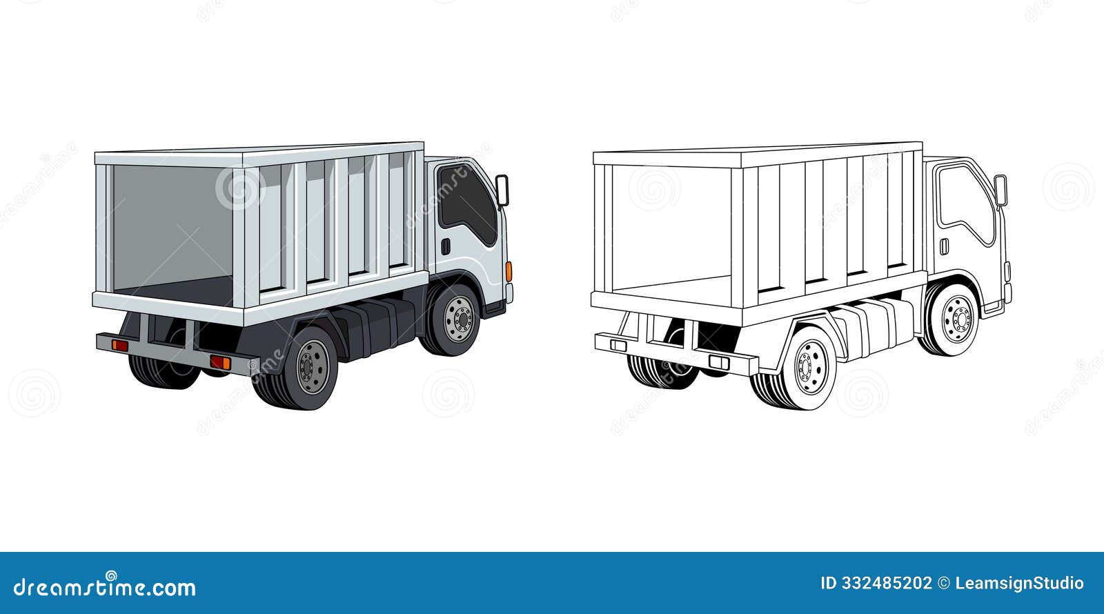 Box Truck Cartoon Design Illustration Stock Illustration - Illustration ...