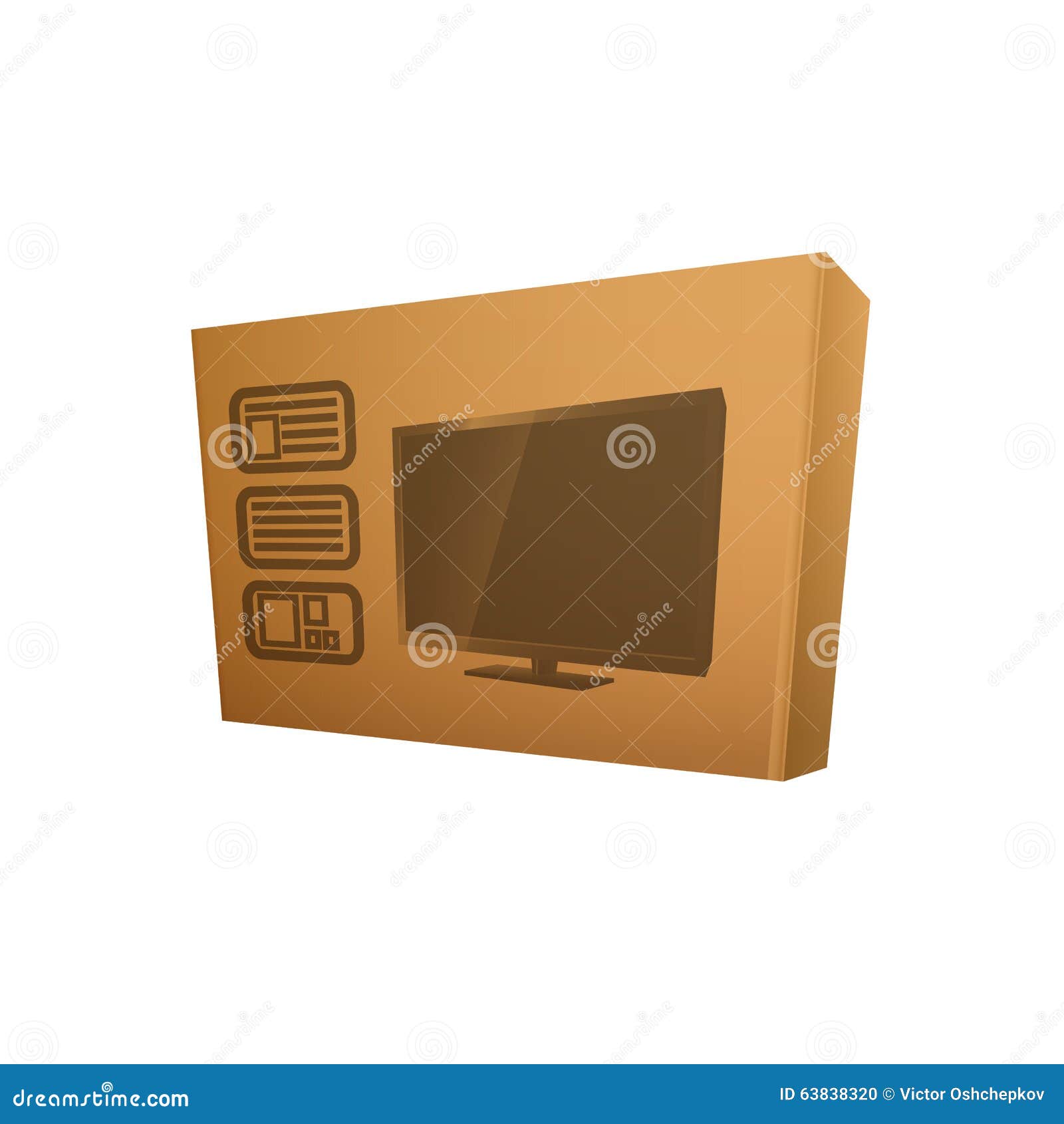 Box from TV stock vector. Illustration of cardboard, media - 63838320