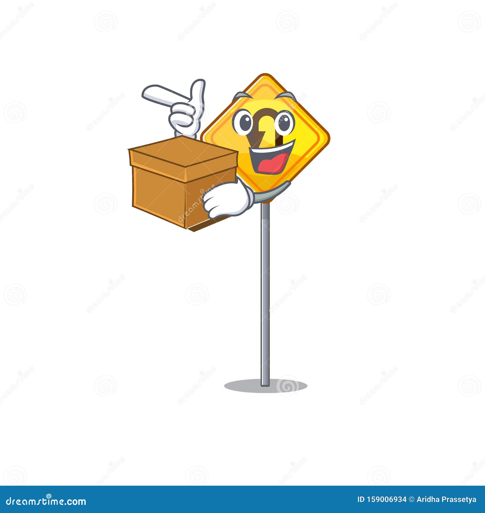 With Box U Turn Sign Shaped the Cartoon Stock Vector - Illustration of ...