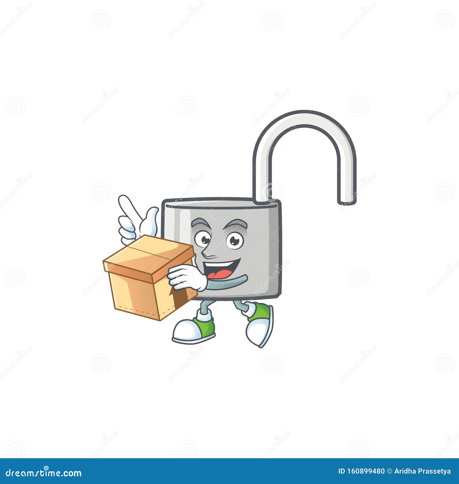 With Box Unlock Key Icon in the Character Stock Vector - Illustration ...