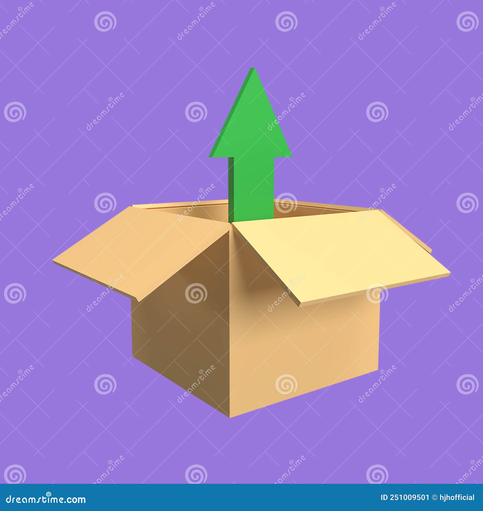 Box and Up Arrow 3d Icon Model Cartoon Style Concept. Render ...
