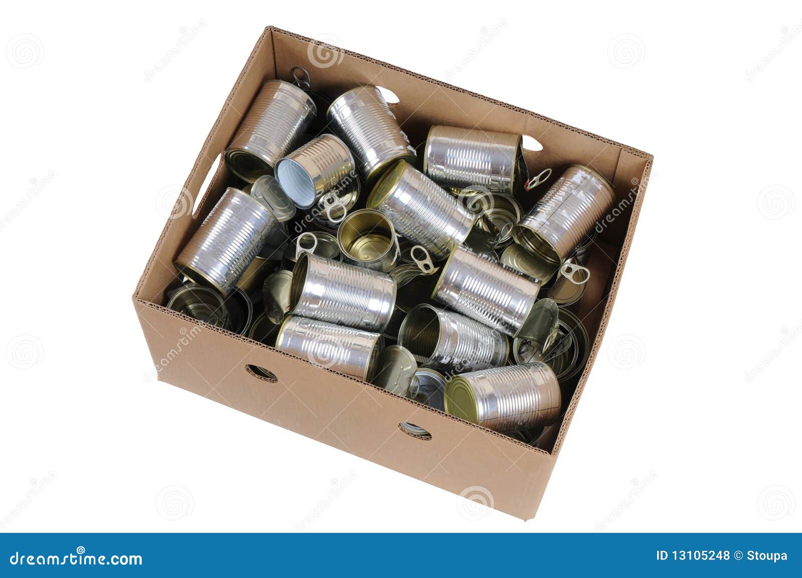 Box of used cans stock photo. Image of isolation, open - 13105248