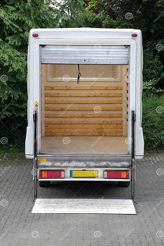 Box van with tail lift stock photo. Image of rear, shutter - 6268018