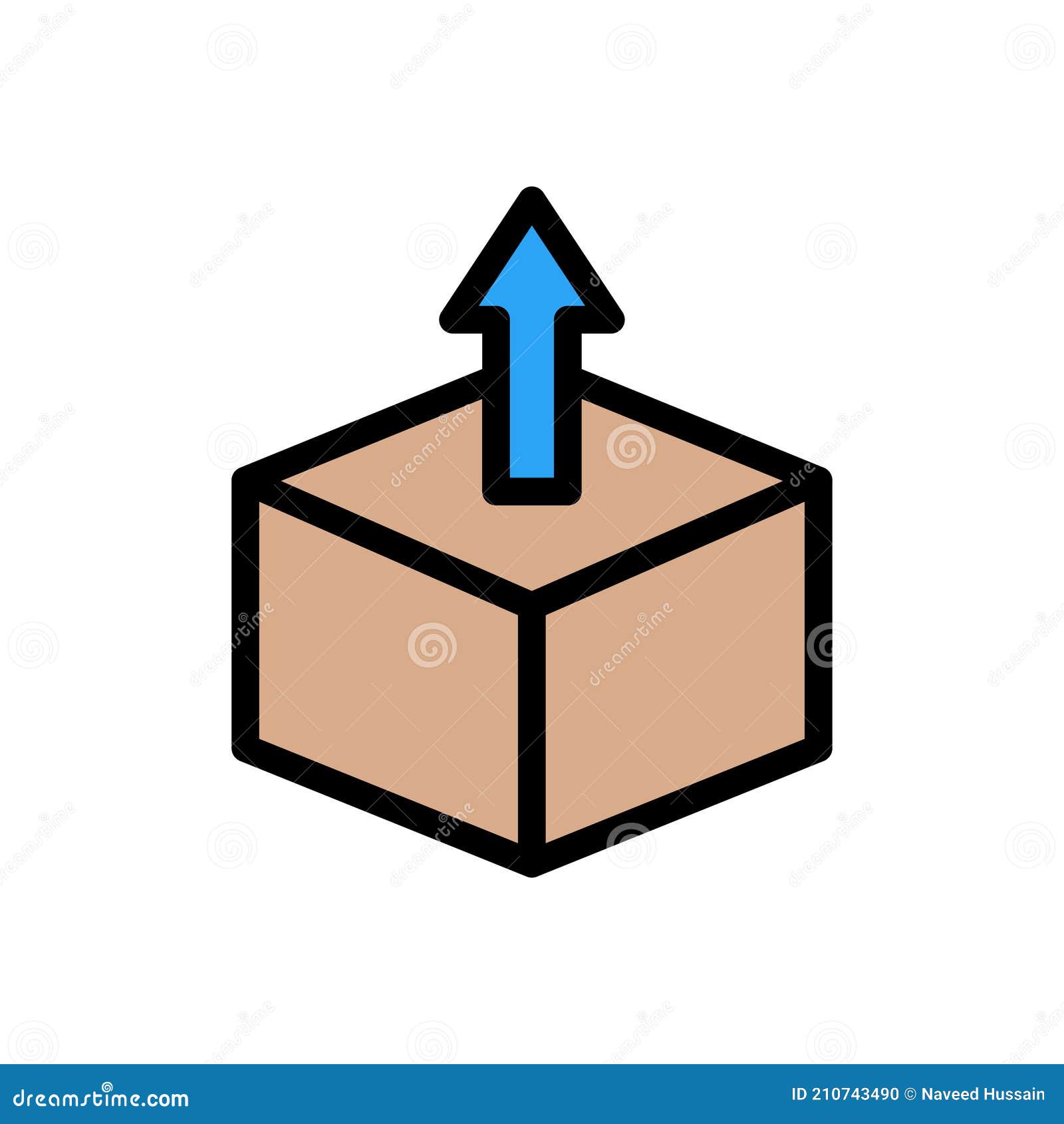 Box stock vector. Illustration of symbol, unboxing, outline - 210743490
