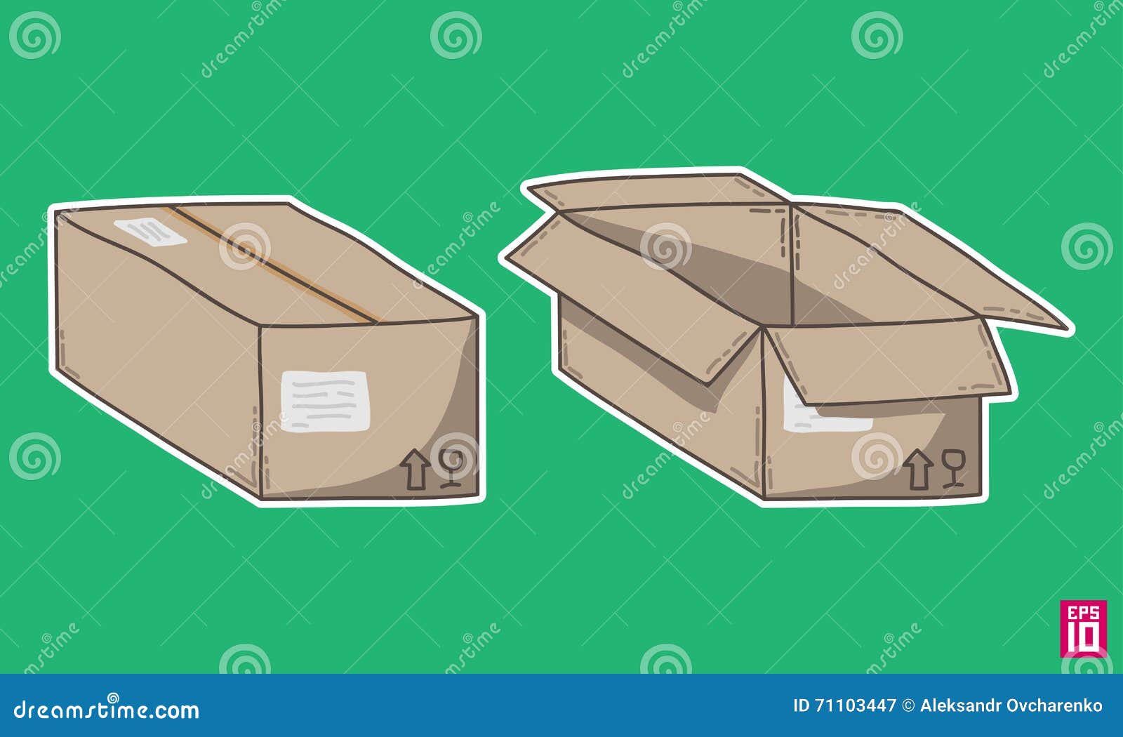 Box stock vector. Illustration of drawing, black, single - 71103447