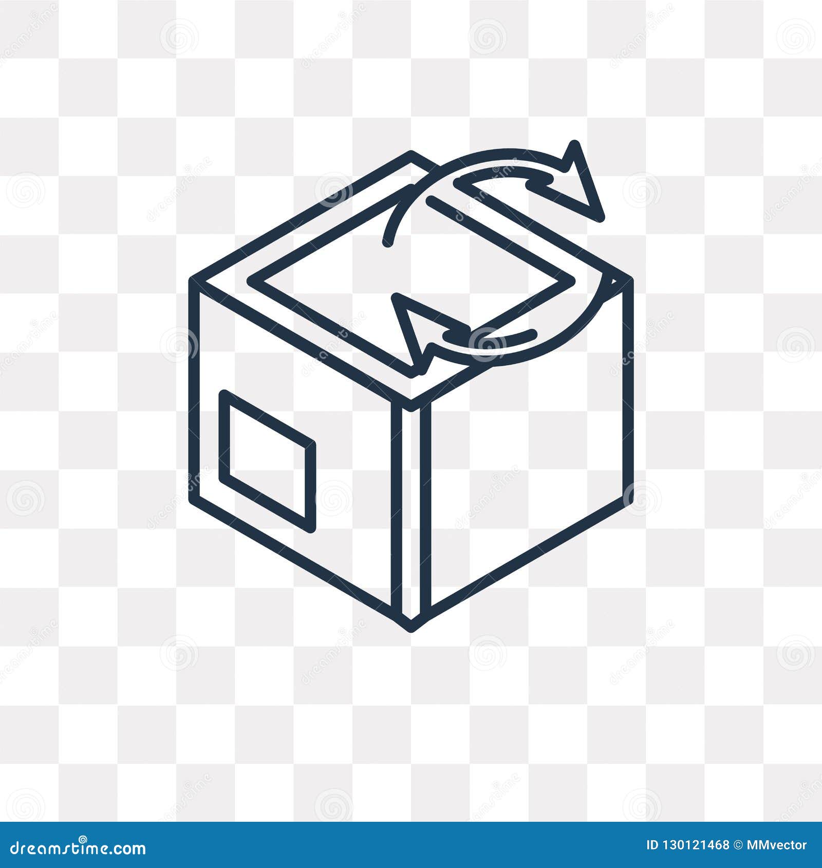 Box Vector Icon Isolated on Transparent Background, Linear Box T Stock ...