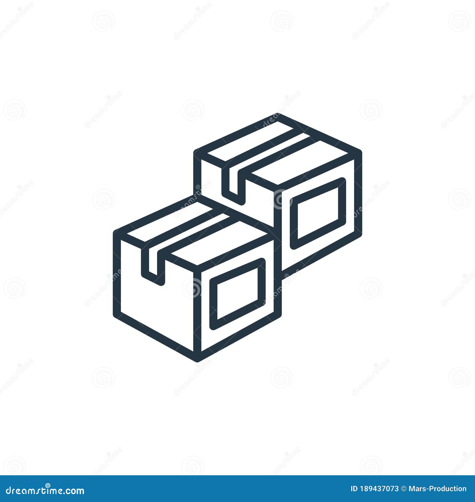 Box Vector Icon Isolated on White Background. Outline, Thin Line Box ...