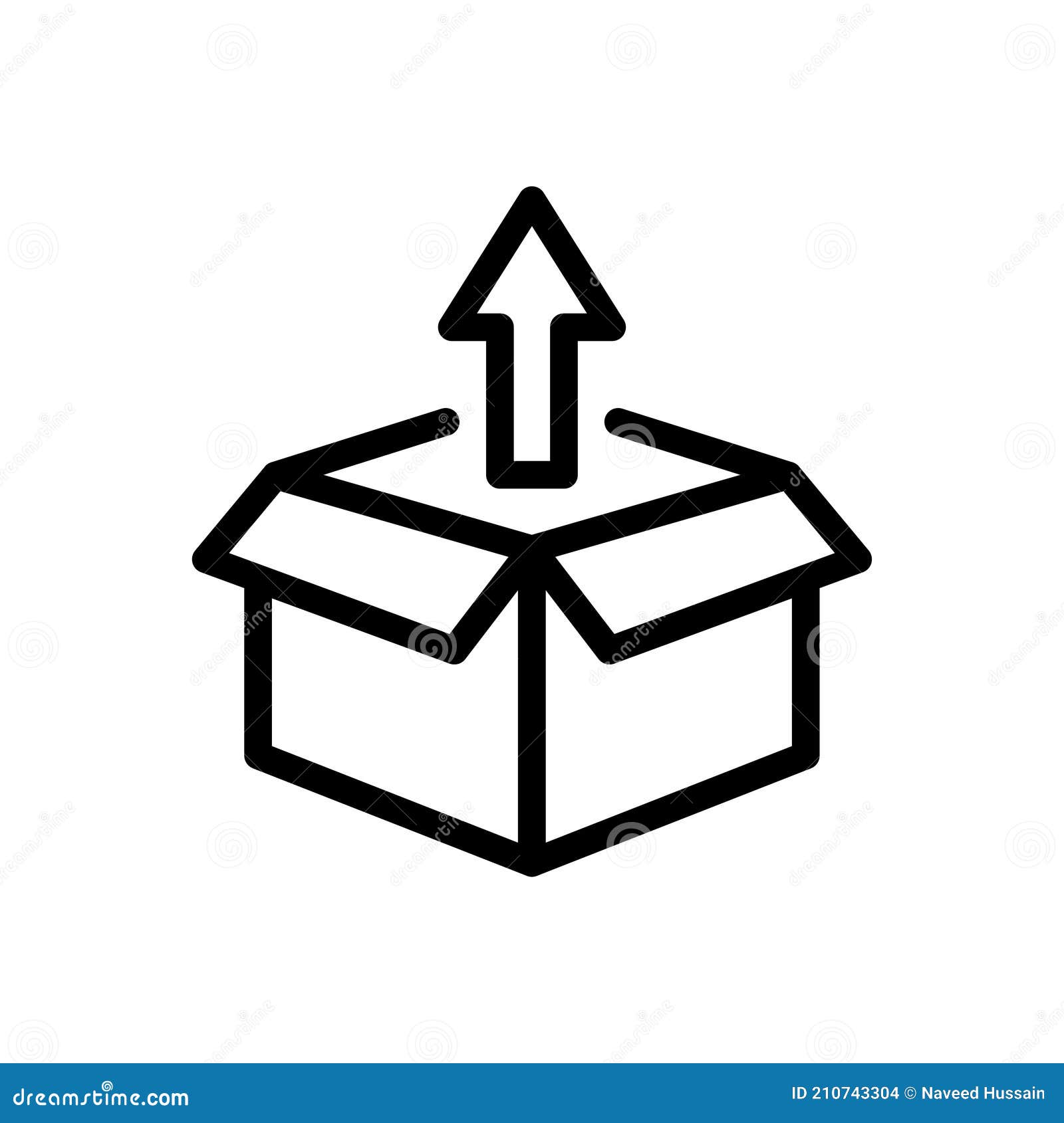 Box stock vector. Illustration of vector, icon, line - 210743304