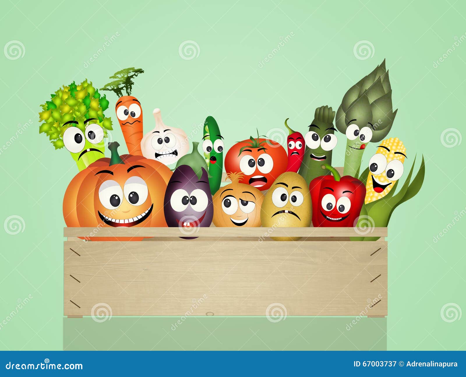 Box of vegetables stock illustration. Illustration of pepper - 67003737
