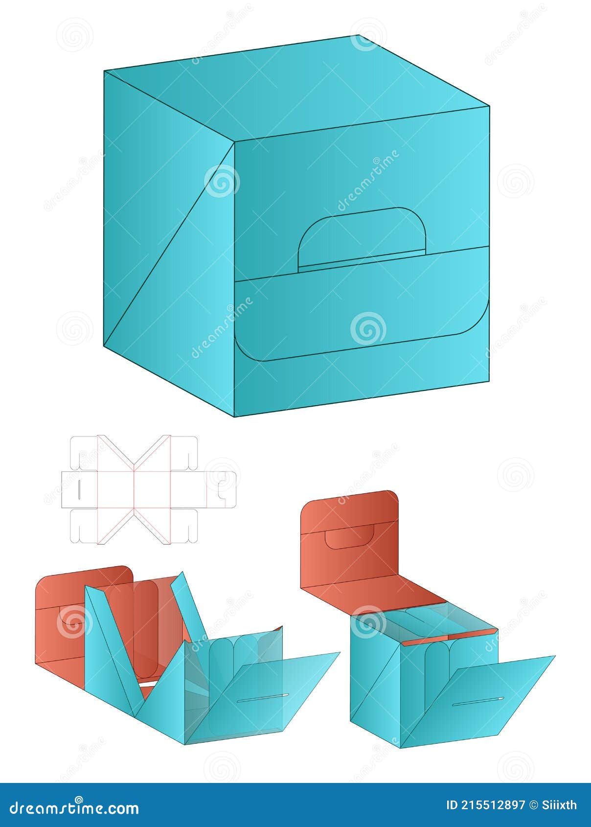 Box Verpackung Stanzschablone Design. Vektor Abbildung - Illustration ...