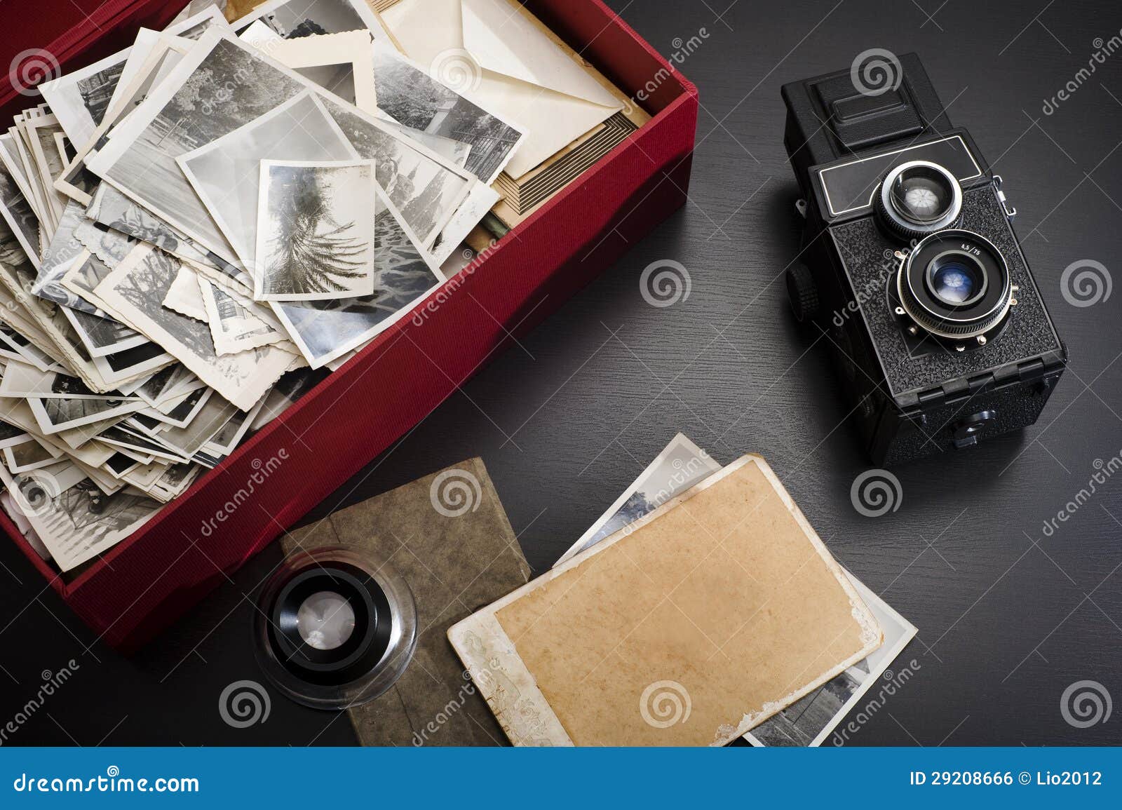 Box with vintage photos stock photo. Image of themes - 29208666