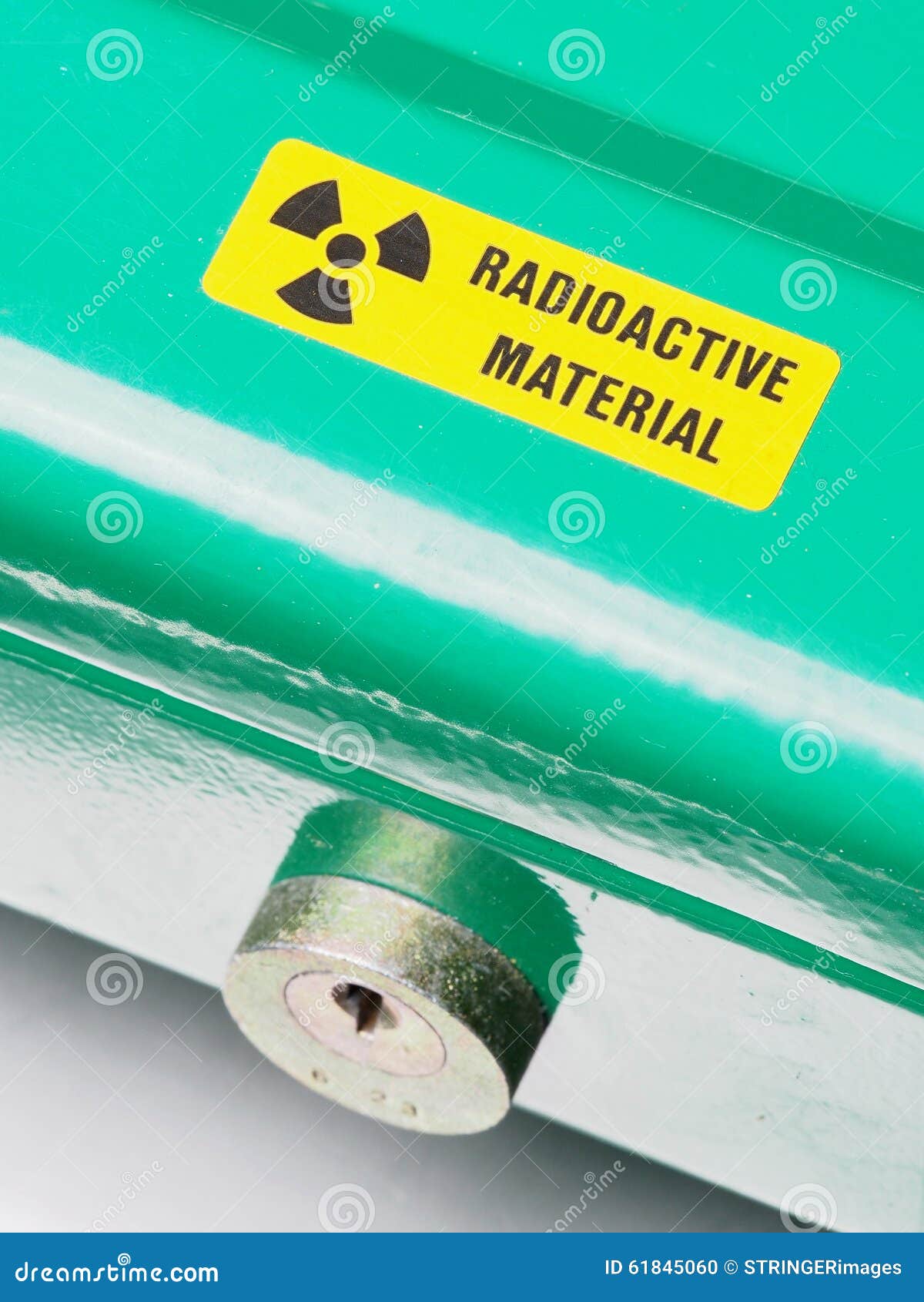 Box with Warning Sticker and Lock Containing Radioactive Materials ...