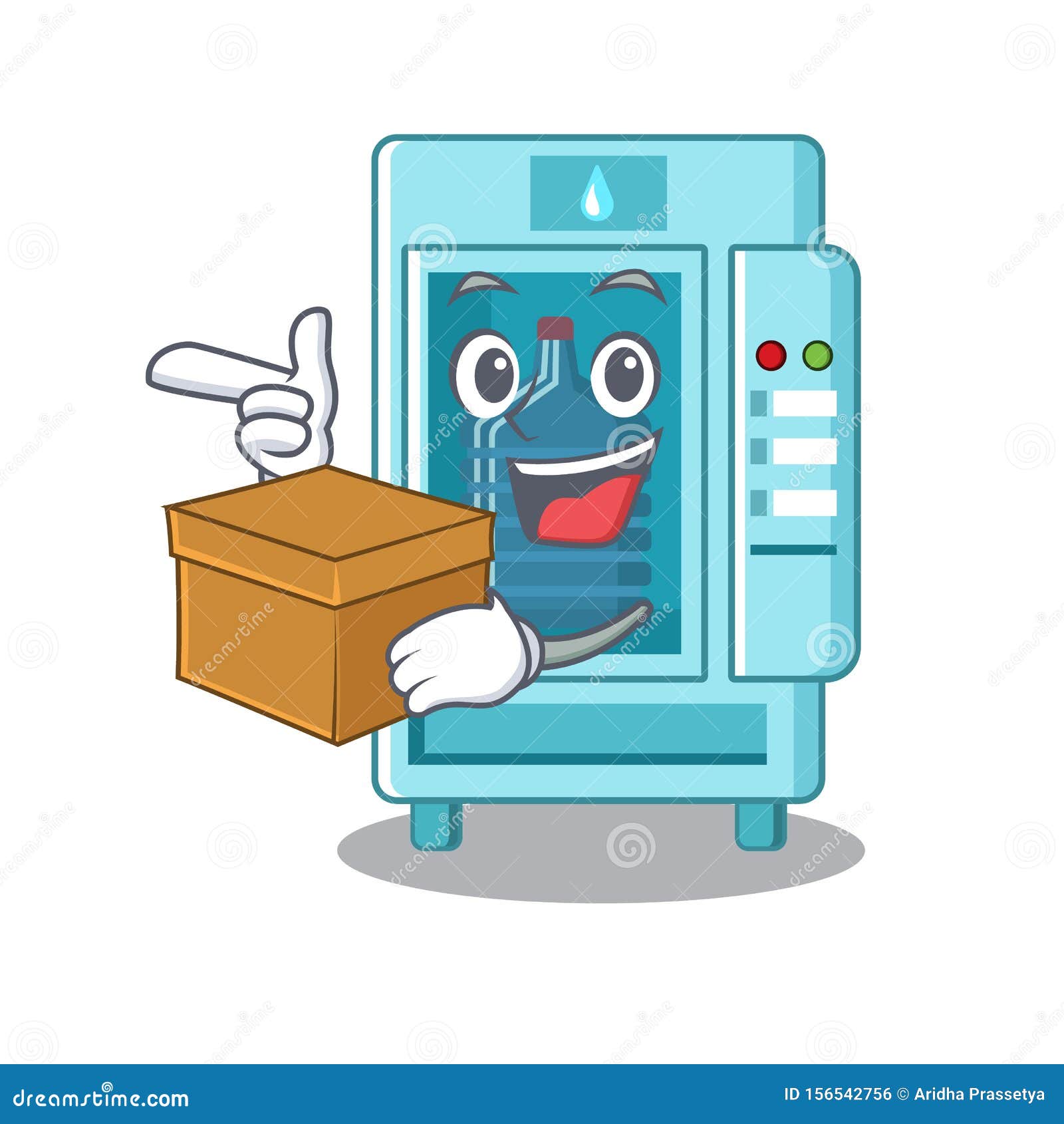 With Box Water Vending Machine in a Character Stock Vector ...