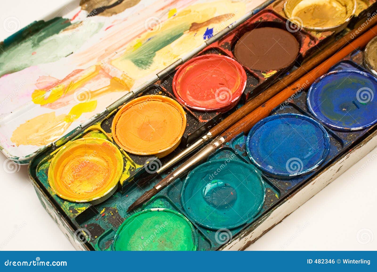 Box of Watercolors stock photo. Image of drawing, dipping - 482346