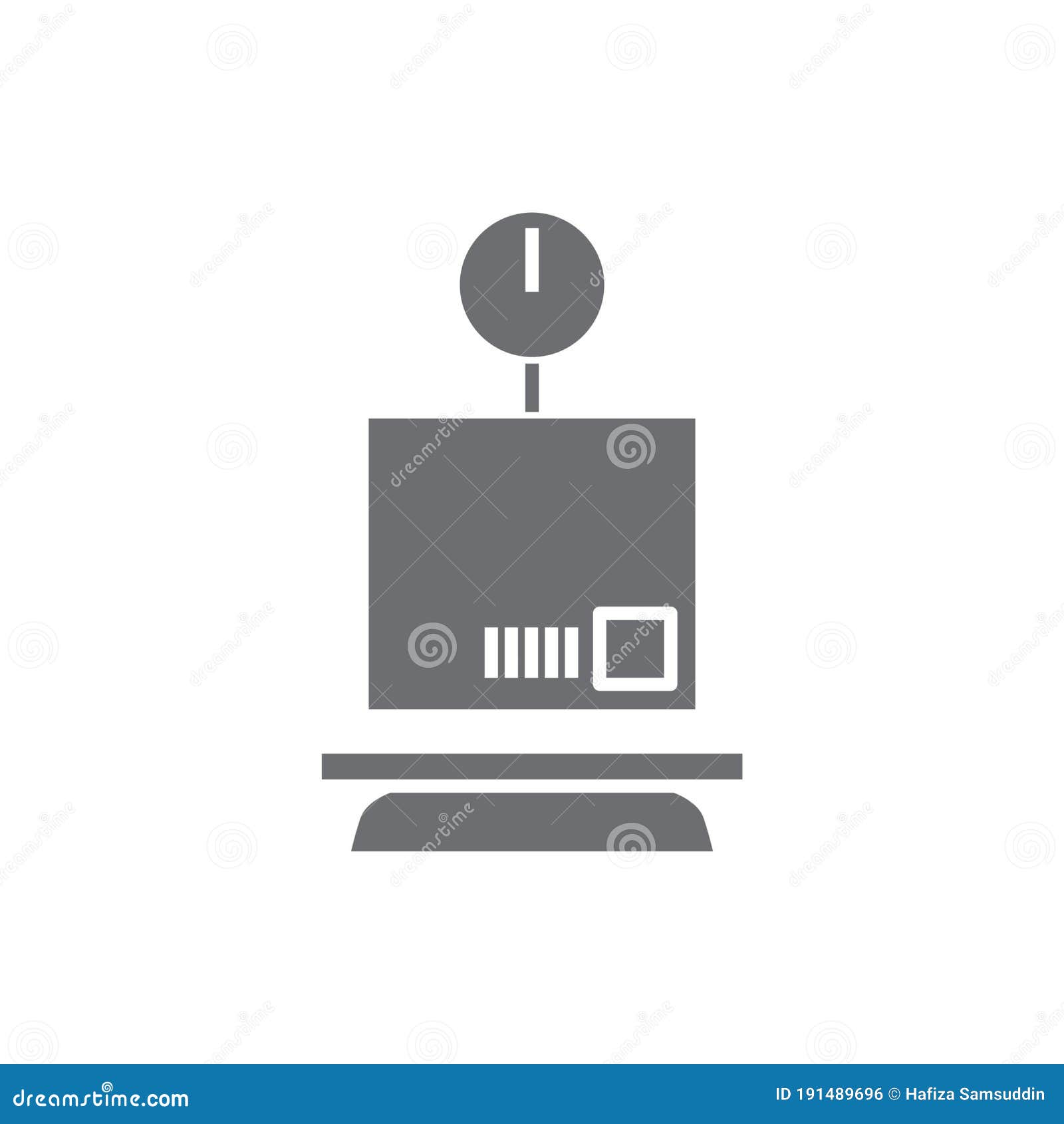 Box on weighing scale. stock vector. Illustration of scale - 191489696