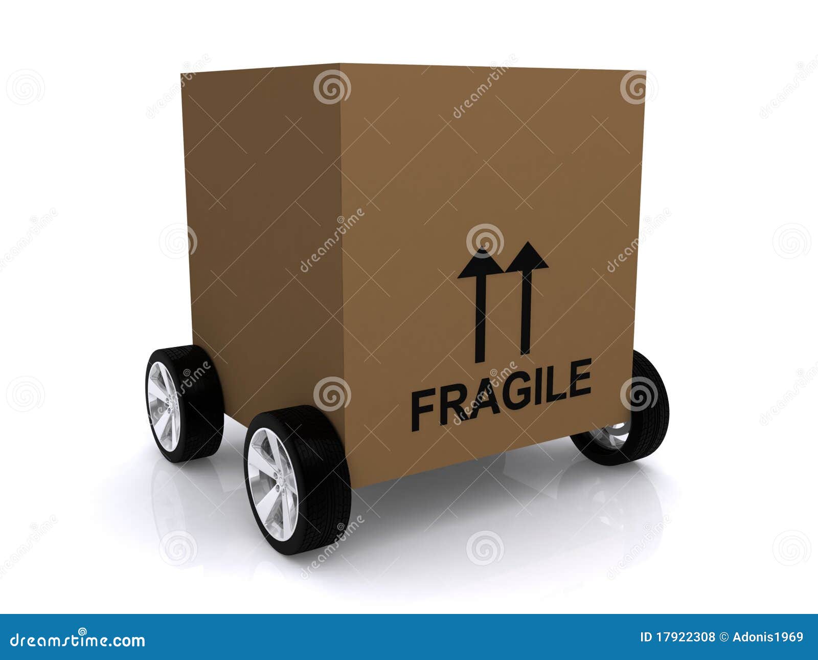 Box on wheels stock illustration. Illustration of wheel - 17922308