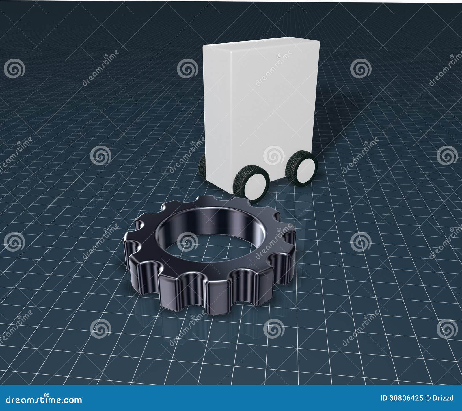 Box on wheels stock illustration. Illustration of promotion - 30806425