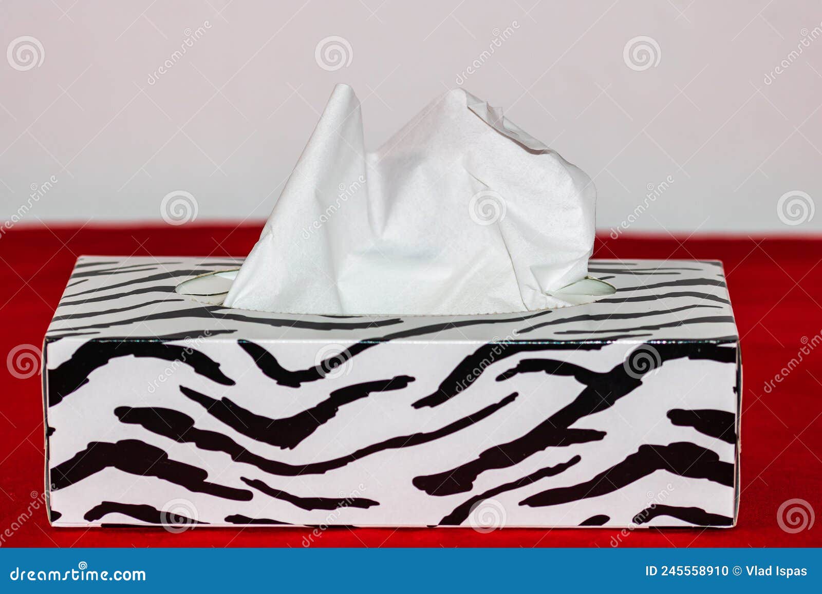 Box of White Paper Tissues on Table Stock Photo - Image of white ...