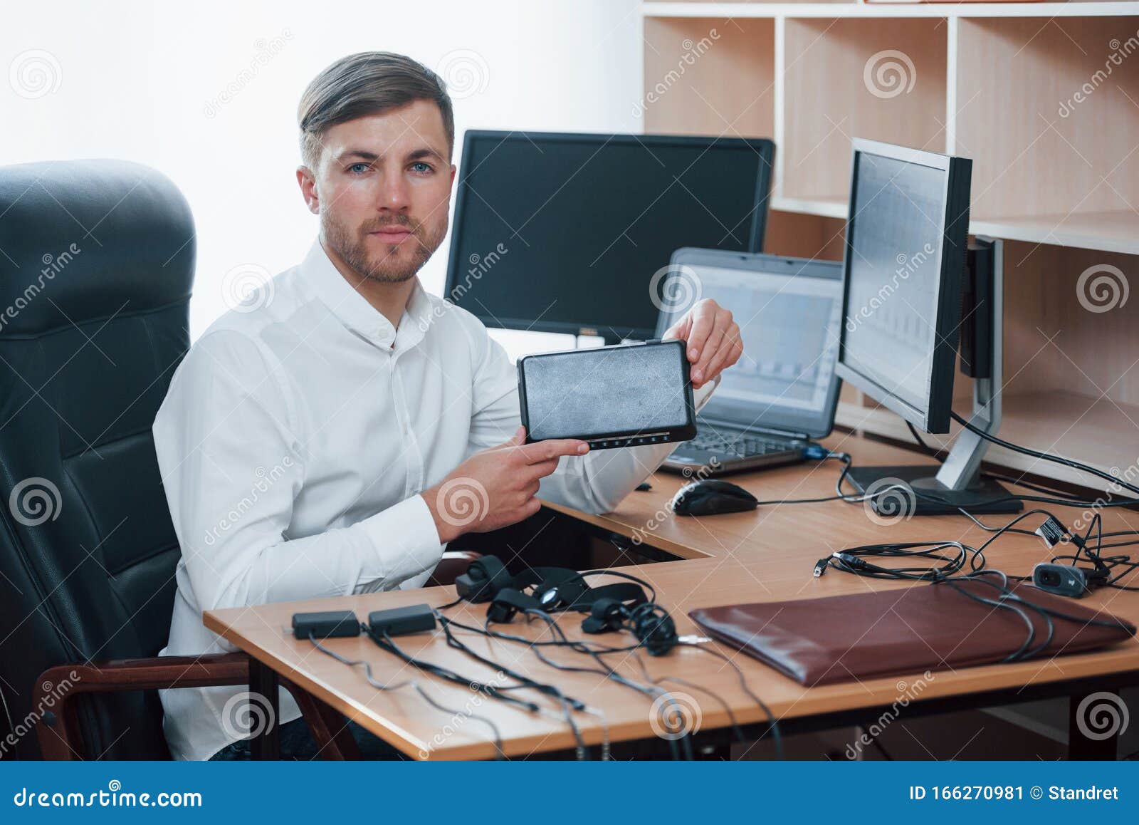 This Box Will Expose Your Lies. Polygraph Examiner Works in the Office ...