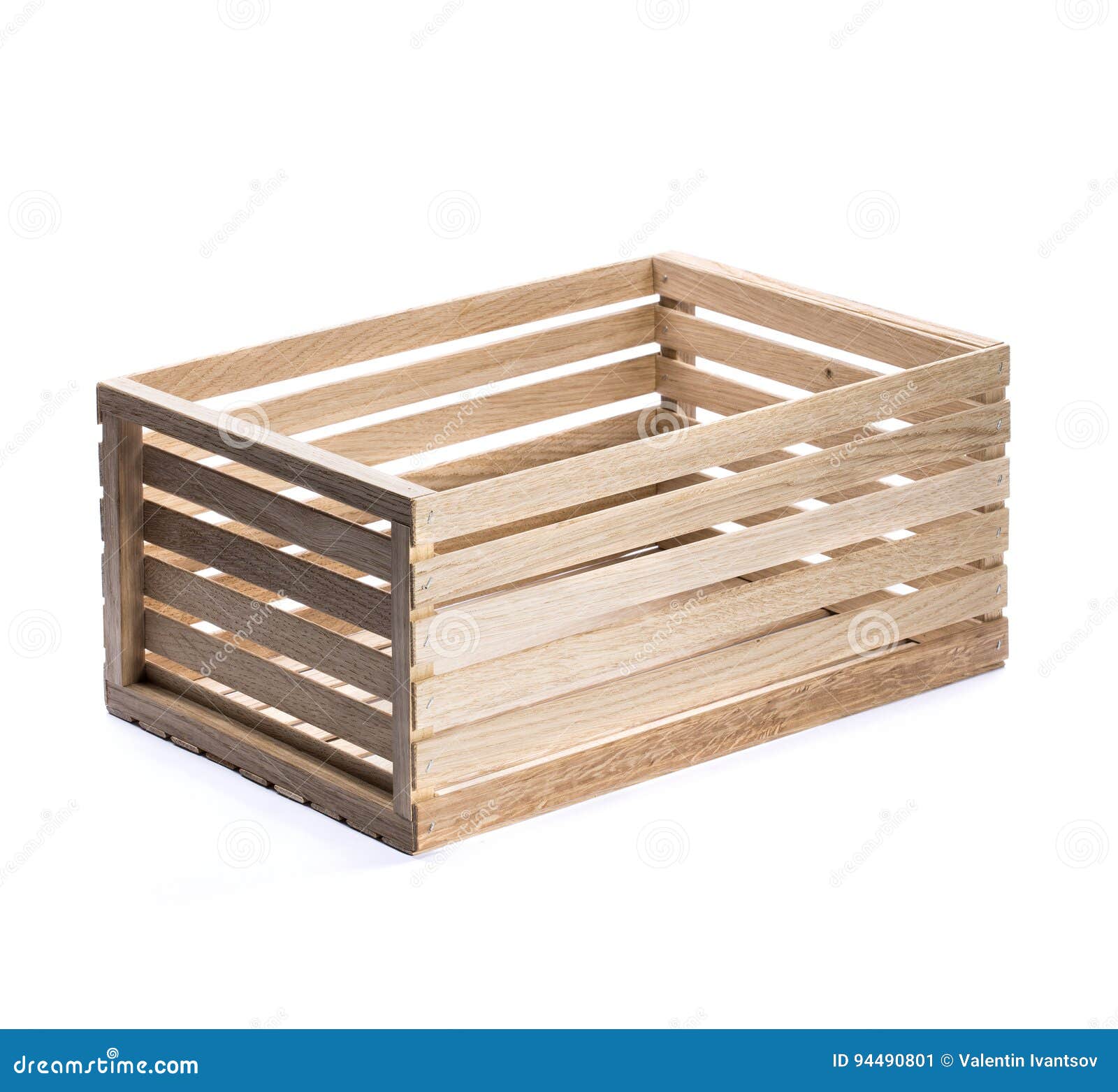 A Box of Wooden Slats on a White Stock Image - Image of fastening ...